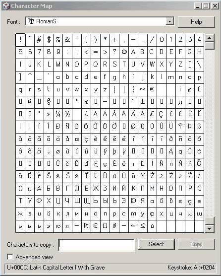 Autocad Special Symbols